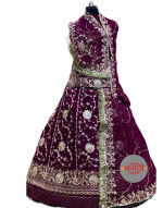 Wine Color Kesariya Poshak Design with Jaal Work at Beendani Store